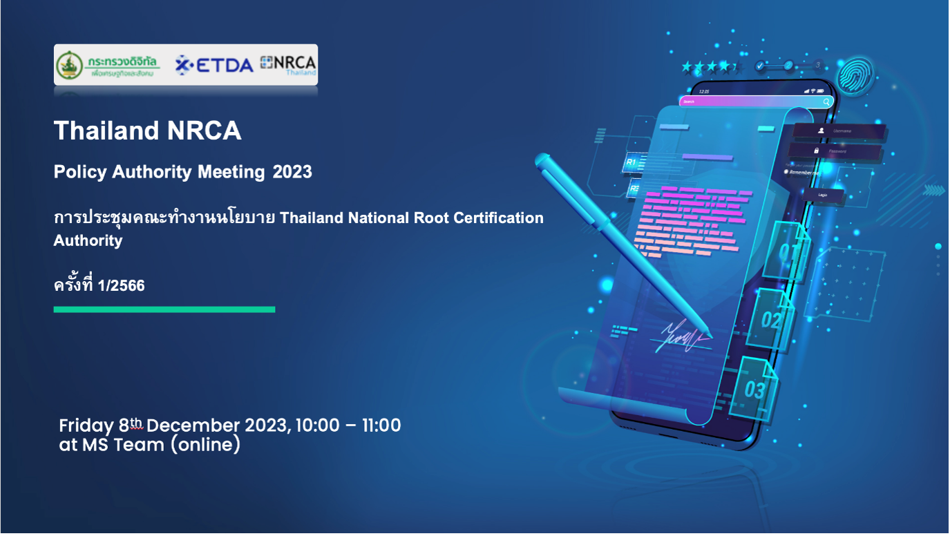 Policy Certificate Authority Meeting - Thailand National Root ...